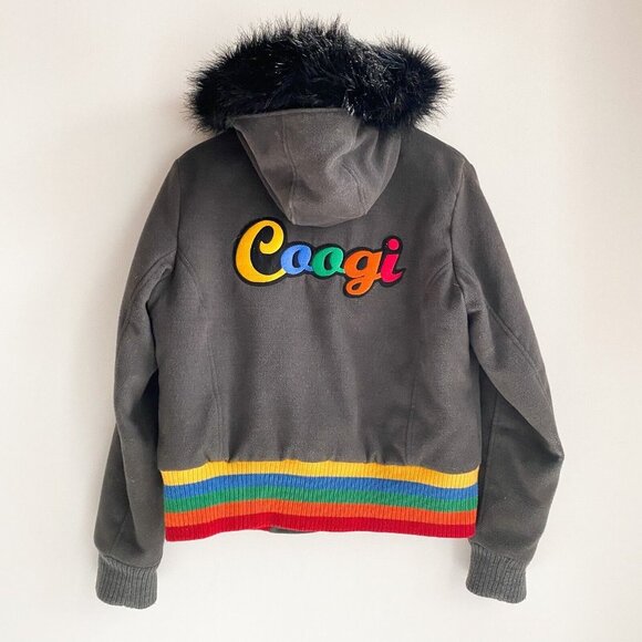 COOGI | Jackets & Coats | Coogi Grey Colourful Embroidery Retro 9s Look Hooded Jacket Xl | Poshmark